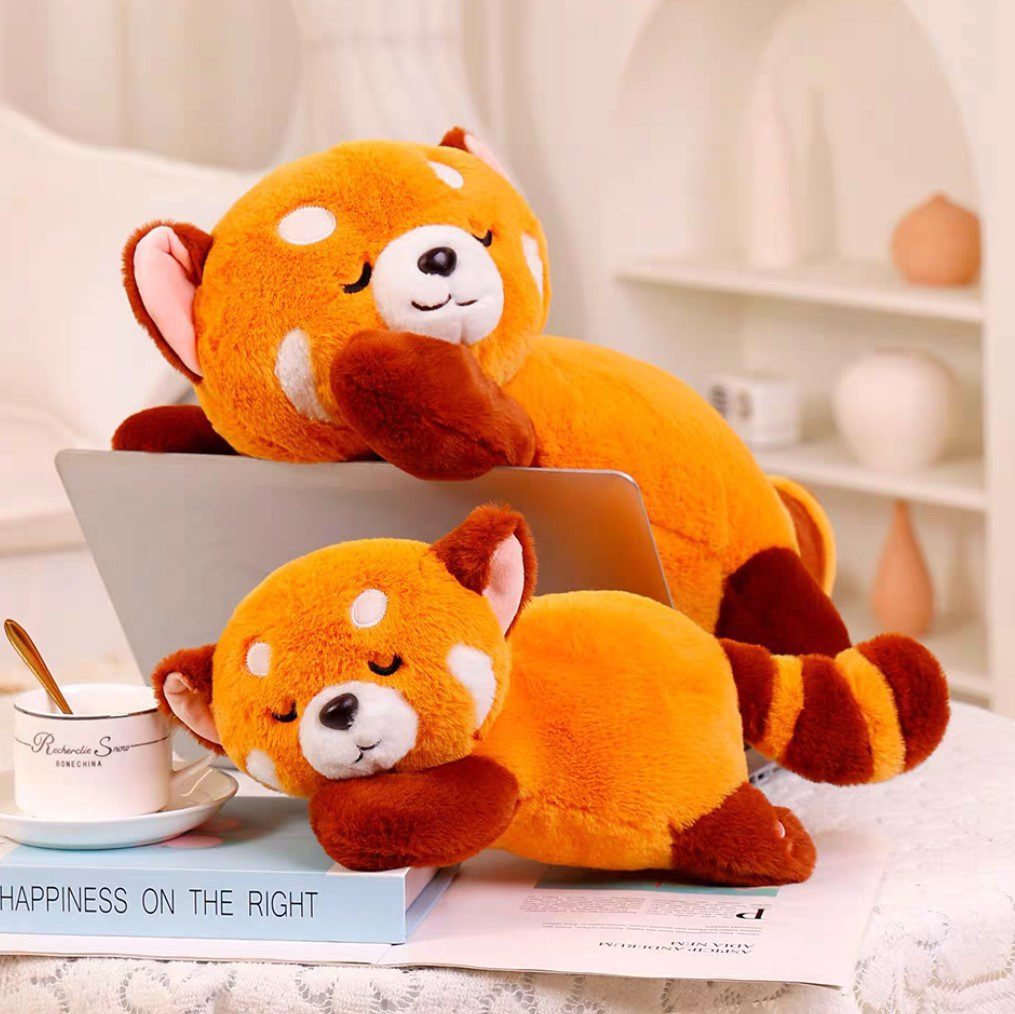 Maskotka pluszak mała śpiąca panda ruda 30cm - MyHomeLife